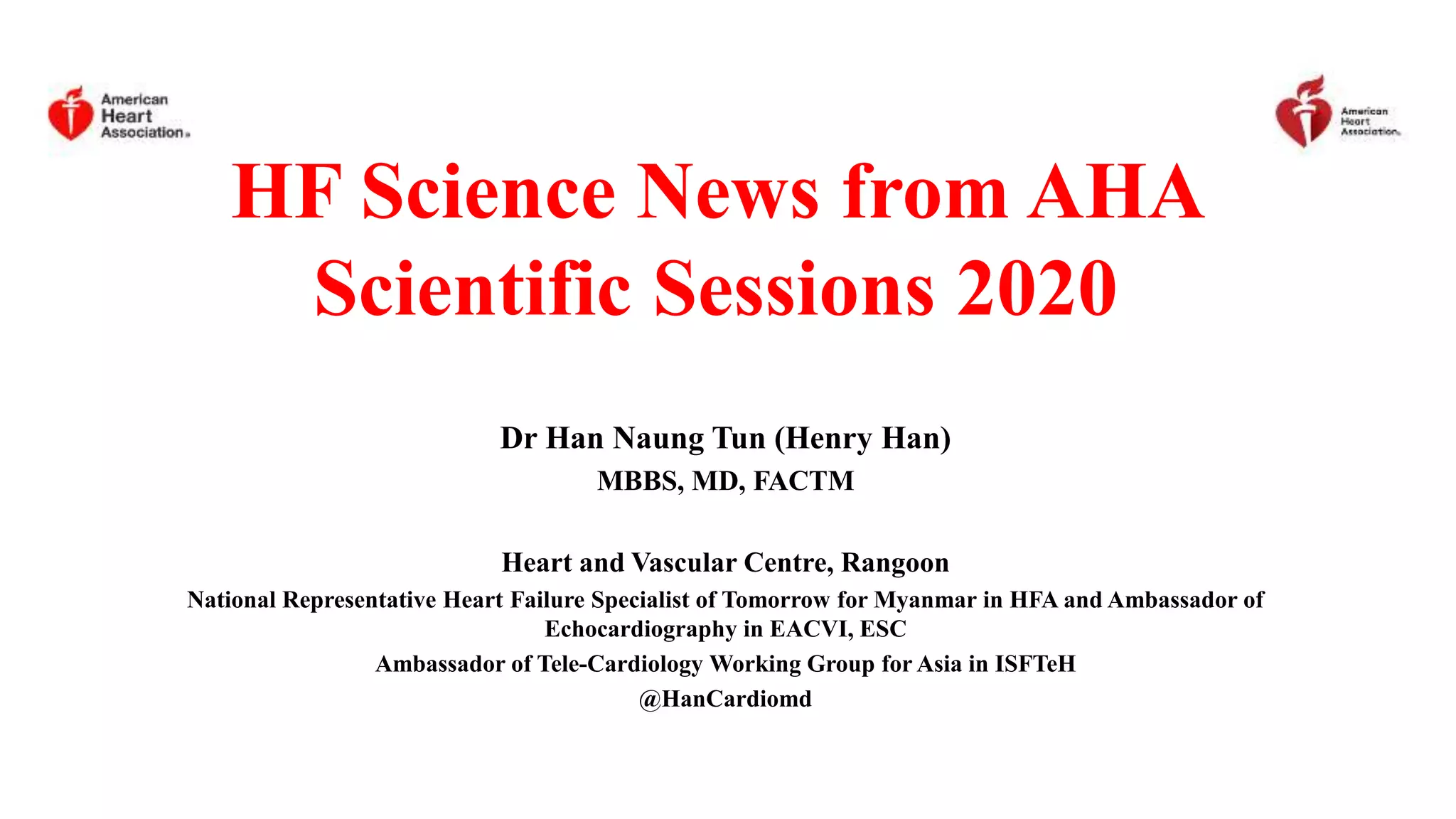 HF Science News from AHA Scientific Sessions 2020 | PPTX
