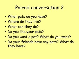 ESL Teaching pets | PPT