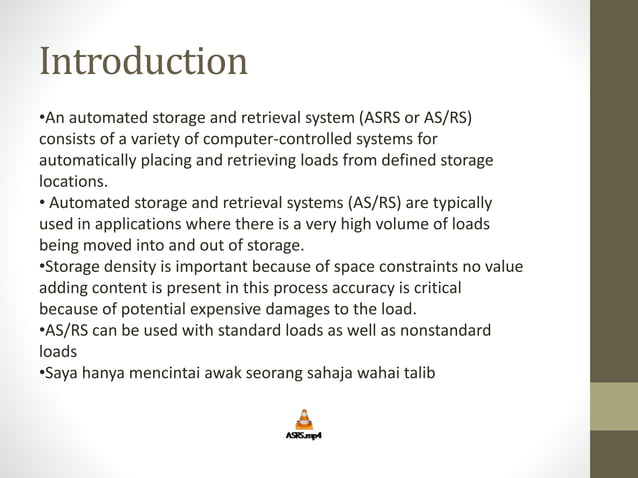 ASRS | PPTX | Data Storage and Warehousing | Computing