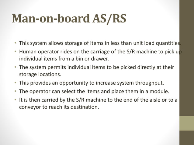 ASRS | PPTX | Data Storage and Warehousing | Computing
