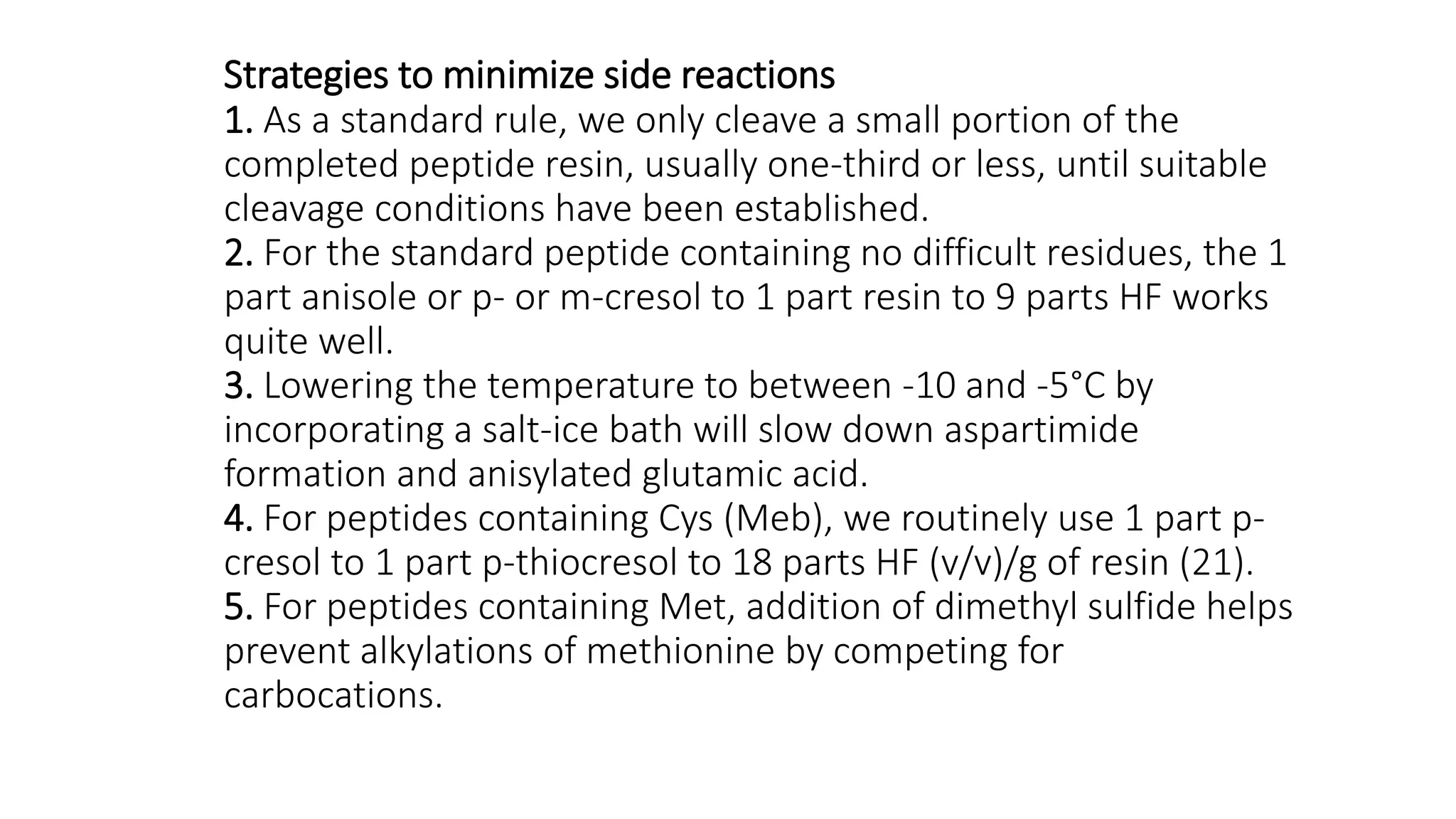 Hf cleavage and deprotection from resins | PPTX