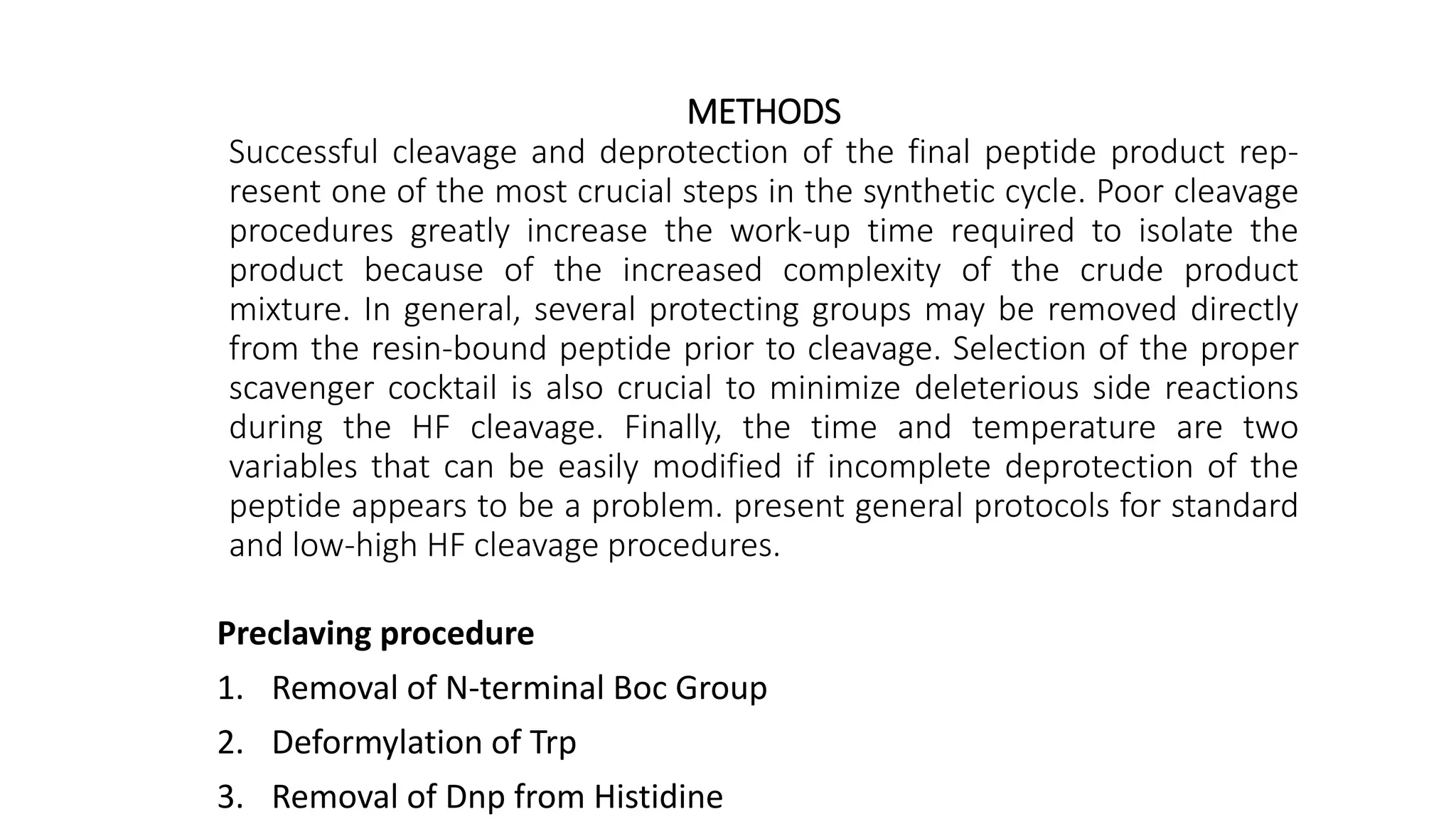 Hf cleavage and deprotection from resins | PPTX