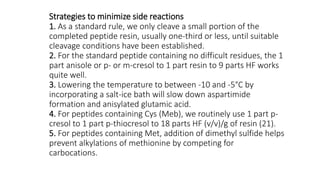 Hf cleavage and deprotection from resins | PPTX