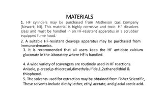 Hf cleavage and deprotection from resins | PPTX