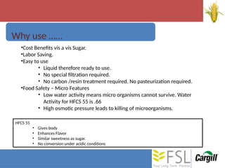 HFCS gen.pptxبدائل السكر من السكريات المختلفه | PPT