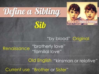 Sibling Relationships, Report Presentation on Human and Family ...