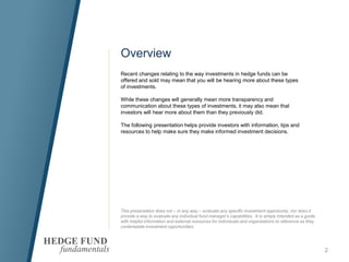 Hedge Fund Due Diligence: Resources to Help Investors Better Understand ...