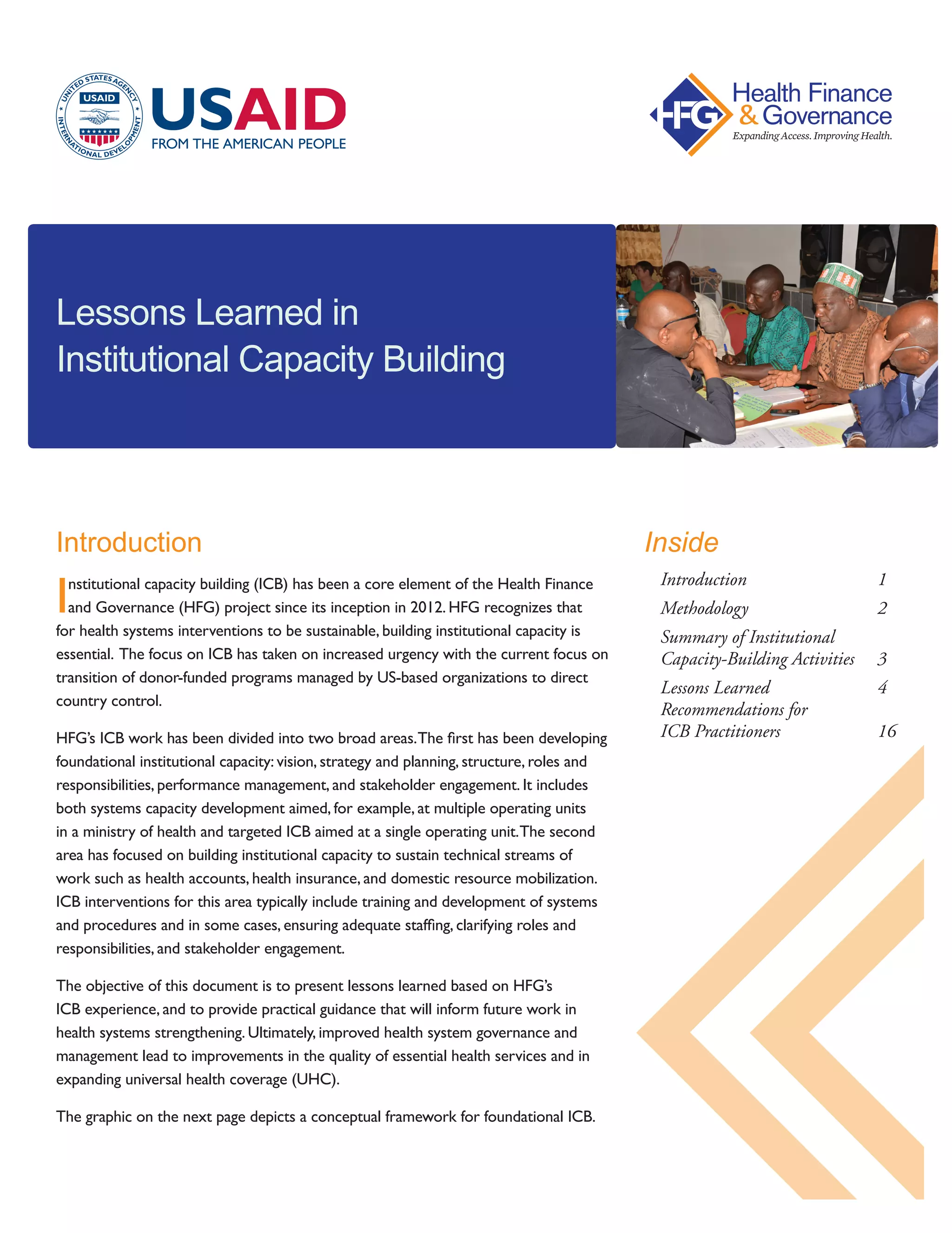 Lessons Learned in Institutional Capacity Building | PDF