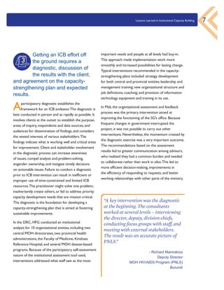 Lessons Learned in Institutional Capacity Building | PDF