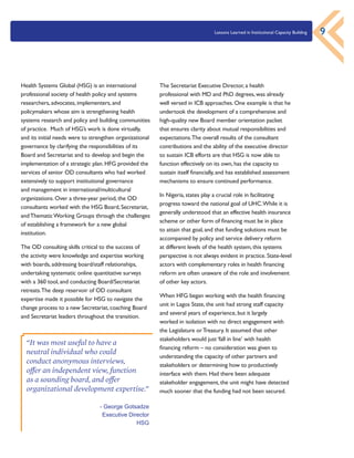 Lessons Learned in Institutional Capacity Building | PDF