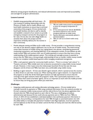 Mobile Money for Health Case Study: D-Tree Tanzania | PDF