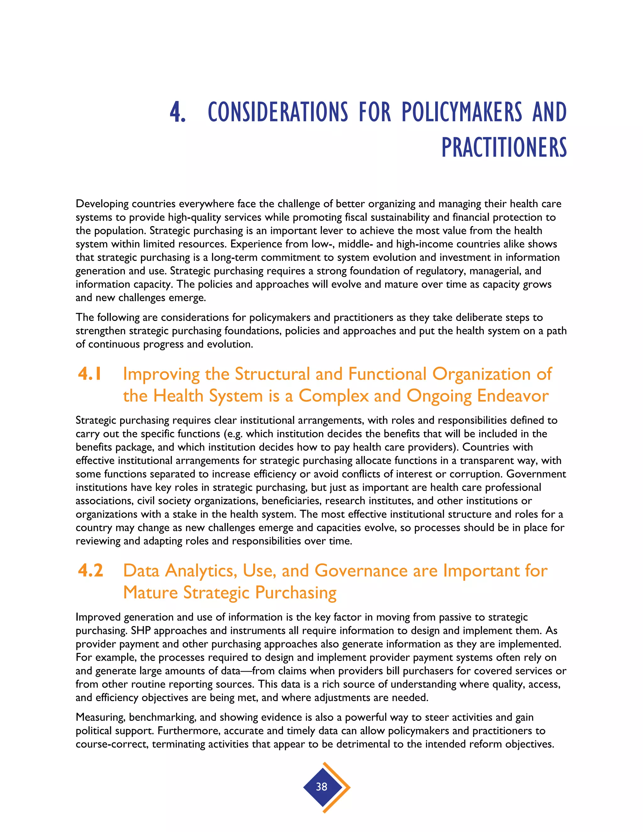 Strategic Health Purchasing Progress: A Framework for Policymakers and ...