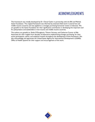 Strategic Health Purchasing Progress: A Framework for Policymakers and ...