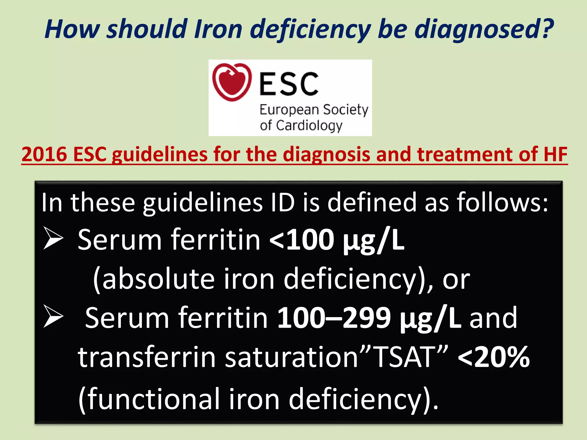 Iron Deficiency : An Overlooked Aspect of Heart Failure Management | PPTX