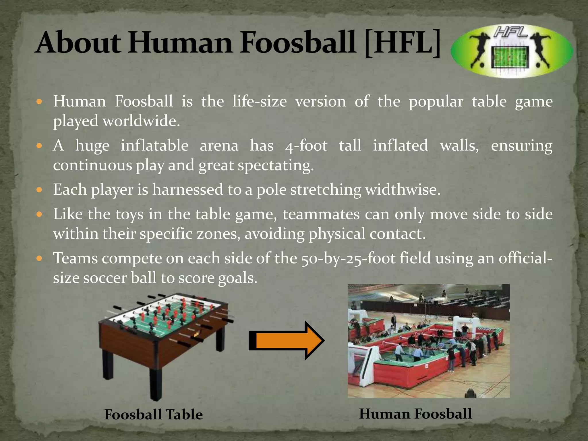 Human Foosball League | PPTX