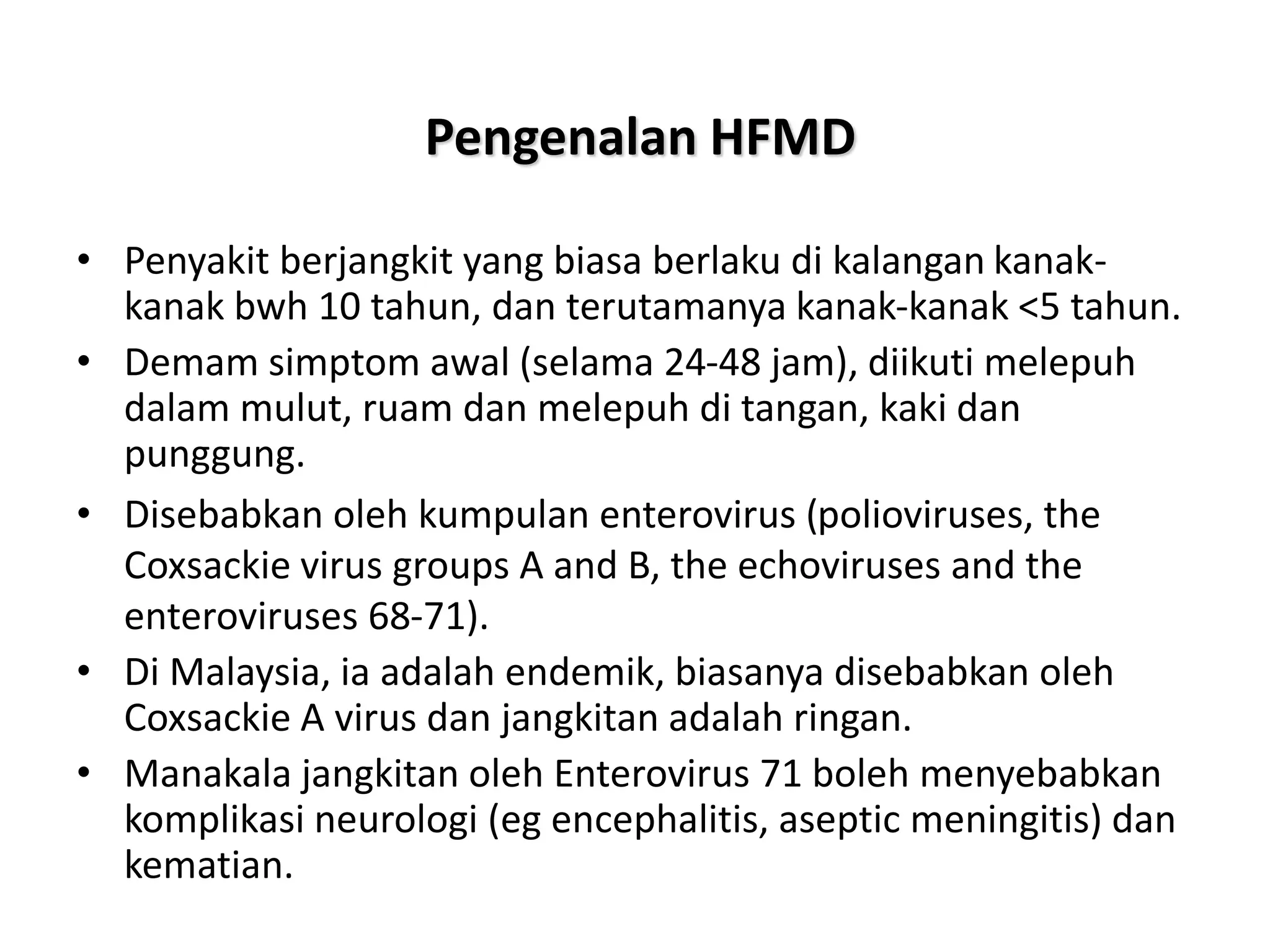 Kawalan Bagi Kes Penyakit Berjangkit HFMD.ppt