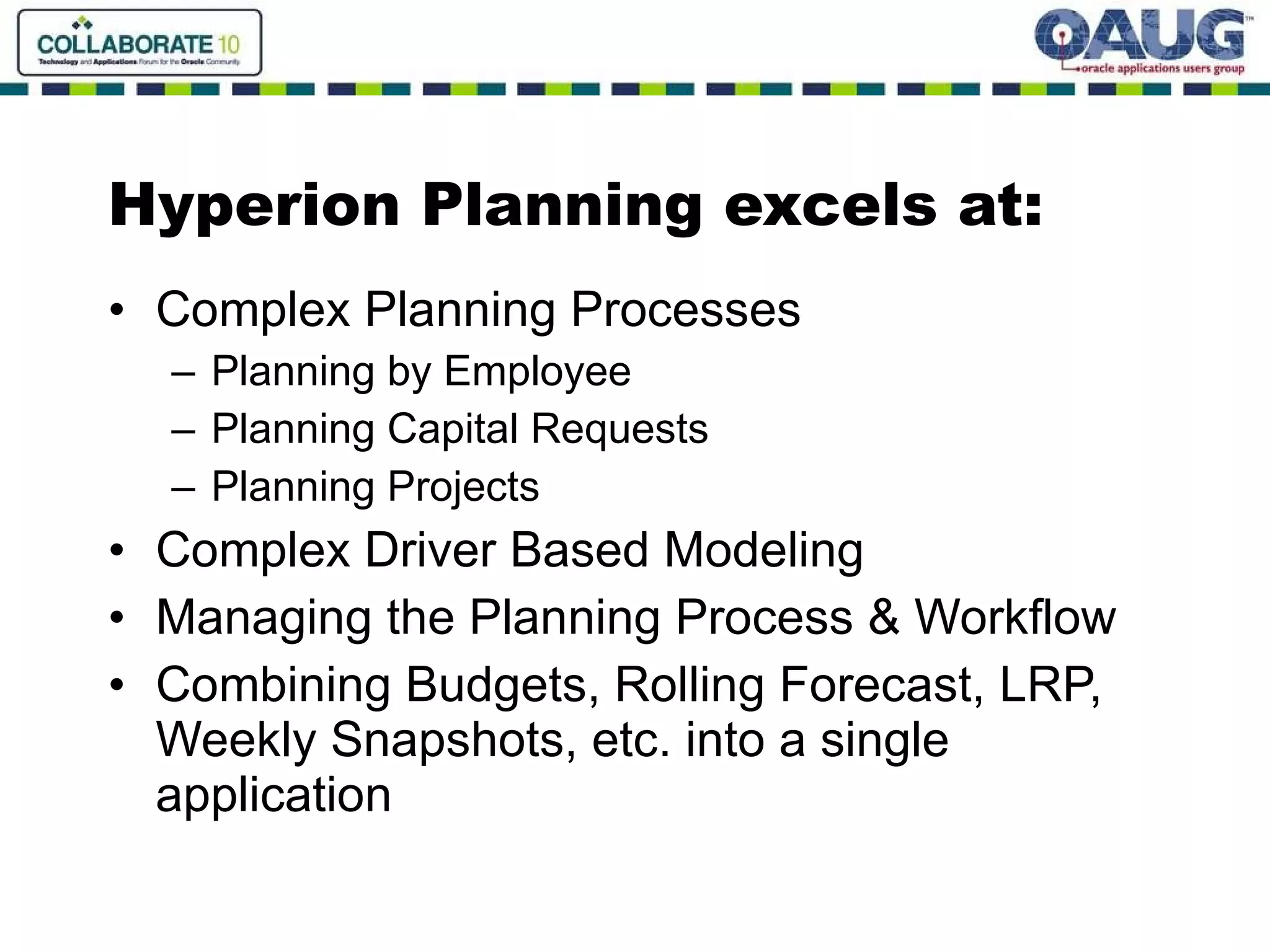 Key Success Criteria for Hyperion Planning and HFM Integration | PPT