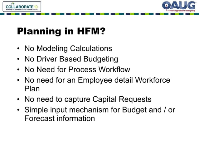 Key Success Criteria for Hyperion Planning and HFM Integration | PPT