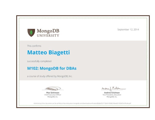 M102: MongoDB for DBAs | PPT