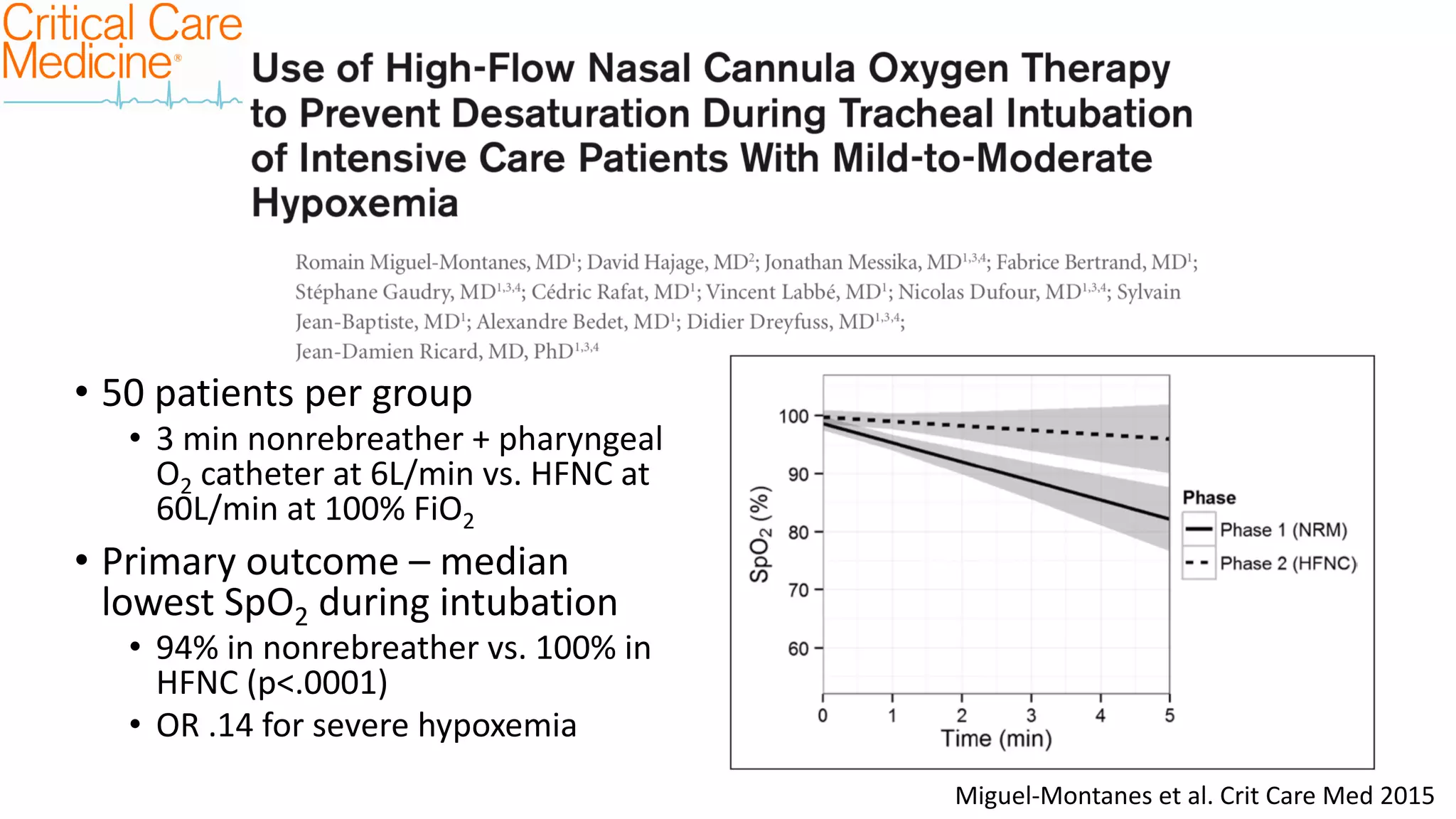 High Flow Nasal Cannula - Grand Rounds 2018 | PDF