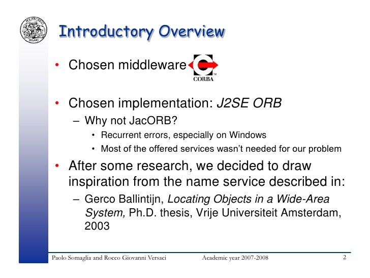 Hierarchical Flat Naming Service - CORBA-Based Academic Project