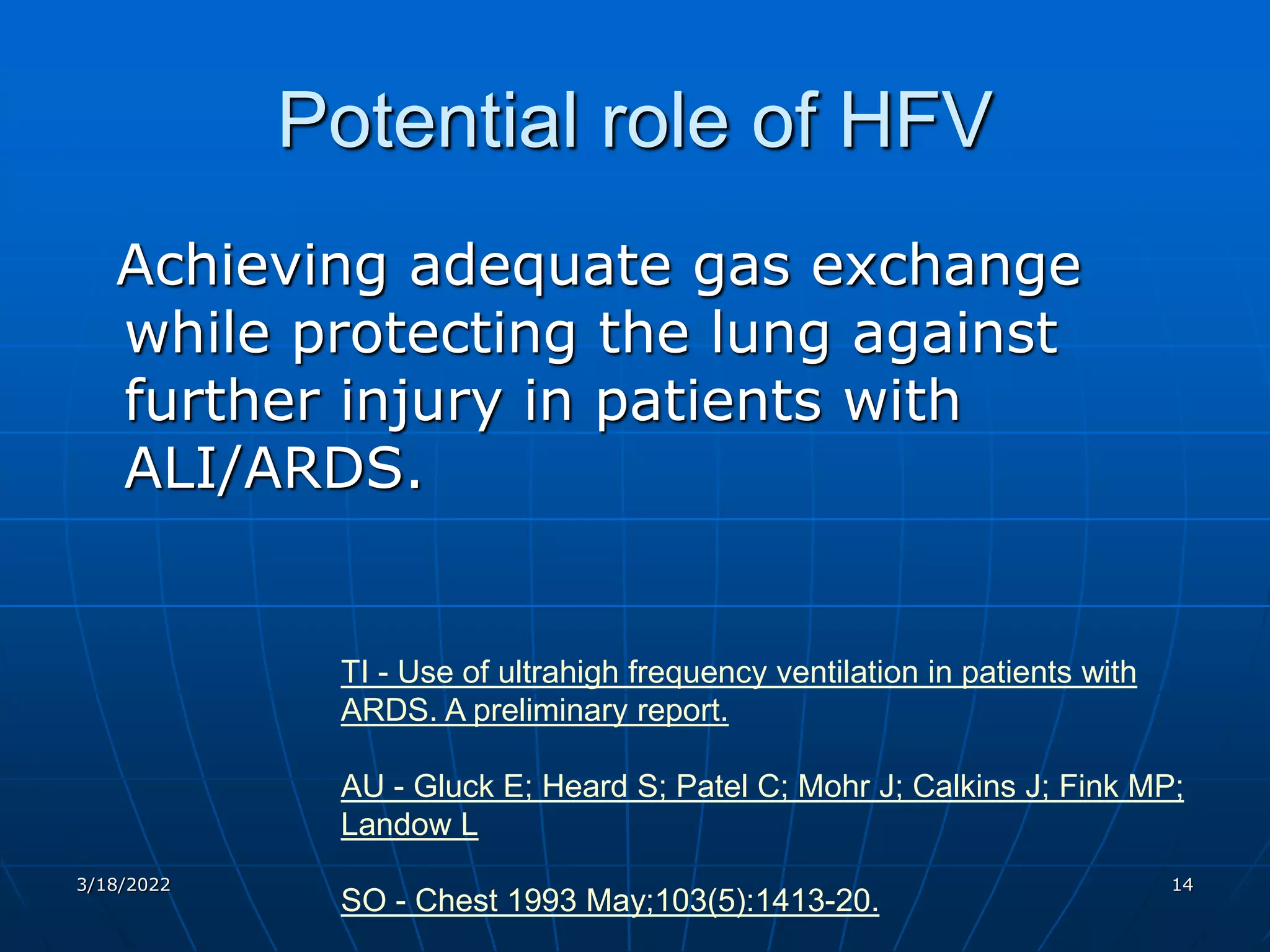 High Frequency Oscillatory Ventilation | PPSX