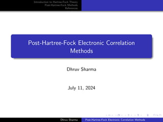 Hartree Fock methods and beyond in chemical methods | PPT