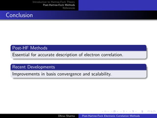 Hartree Fock methods and beyond in chemical methods | PPT