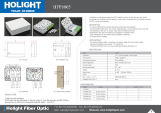 HFP8005 FTTX Face Plate 4 Ports | PDF