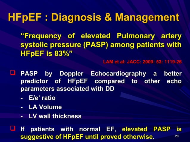 Heart Failure with preserved EF | PPT | Heart and Cardiovascular ...