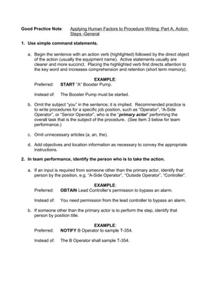 Hf procedure writing part a | DOC
