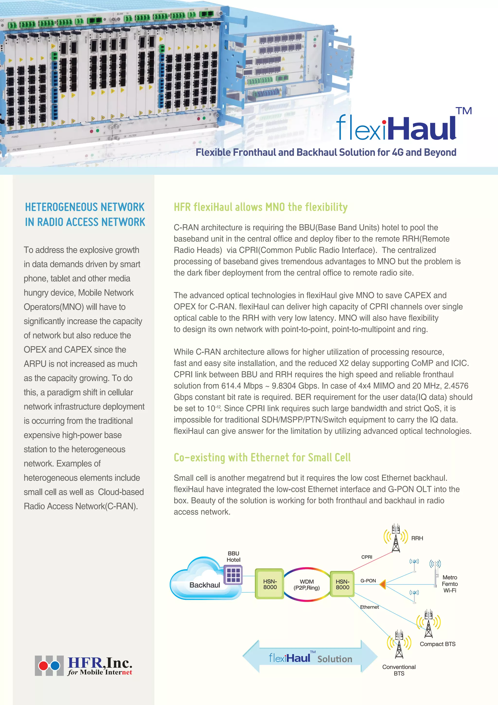 Flexibile fronthaul and backhaul solution | PDF