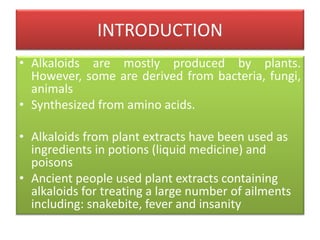 ALLKALOIDS IN FUNGI | PPTX | Chemistry | Science