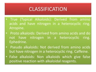 ALLKALOIDS IN FUNGI | PPTX | Chemistry | Science