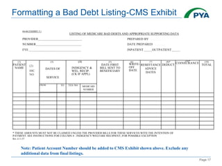 Medicare Bad Debt Checklist and Recent Clarifications | PPTX