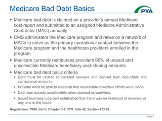 Medicare Bad Debt Checklist and Recent Clarifications | PPTX
