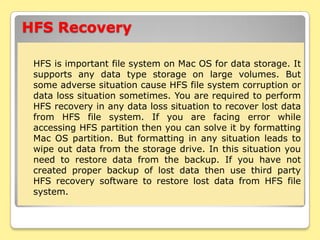 HFS recovery | PPTX