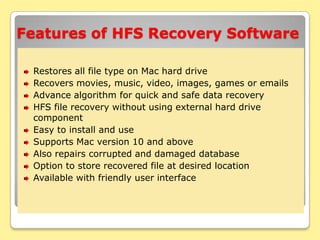 HFS recovery | PPT
