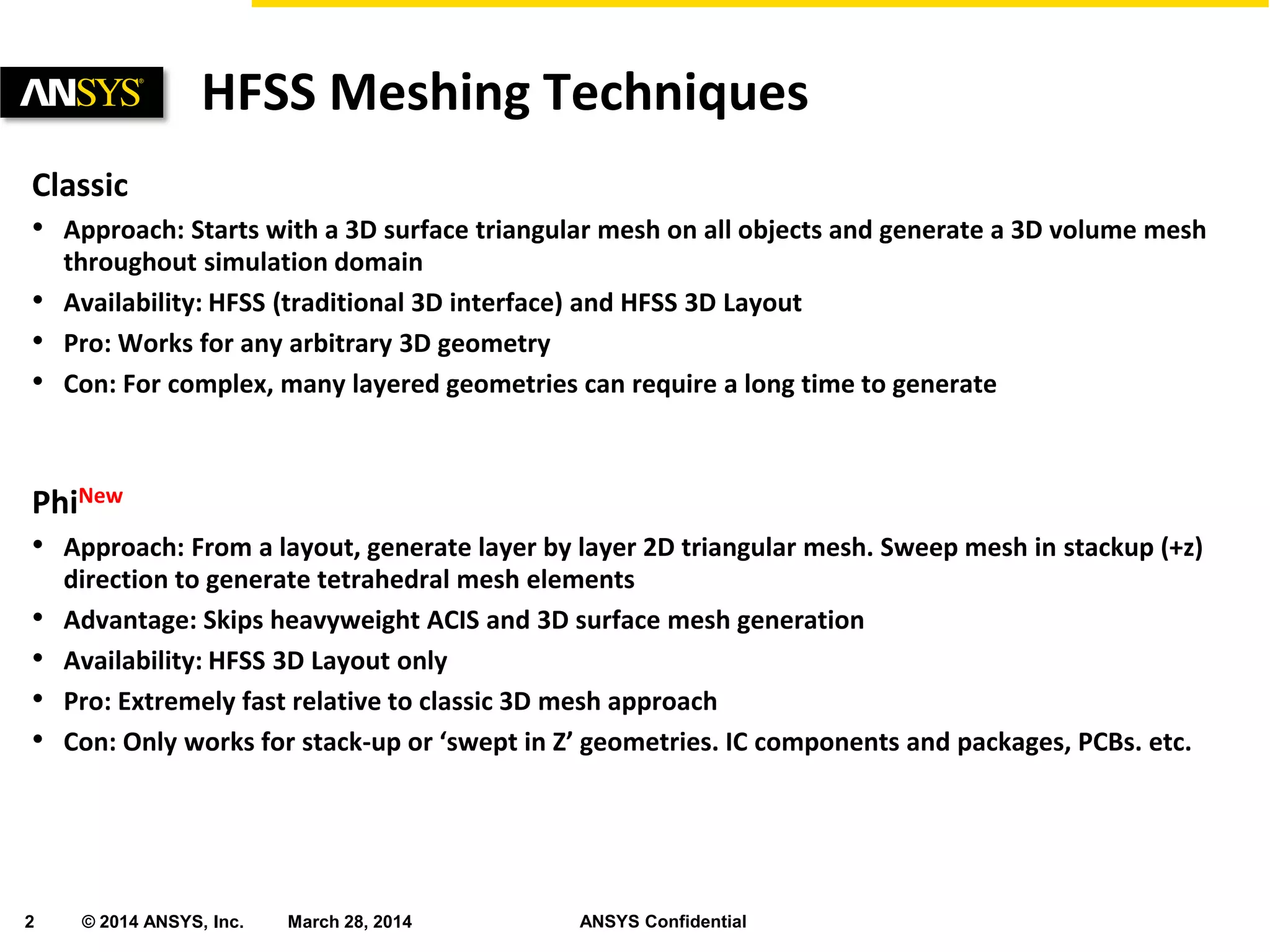HFSS 3D Layout Phi vs HFSS CAD Classic | PPTX