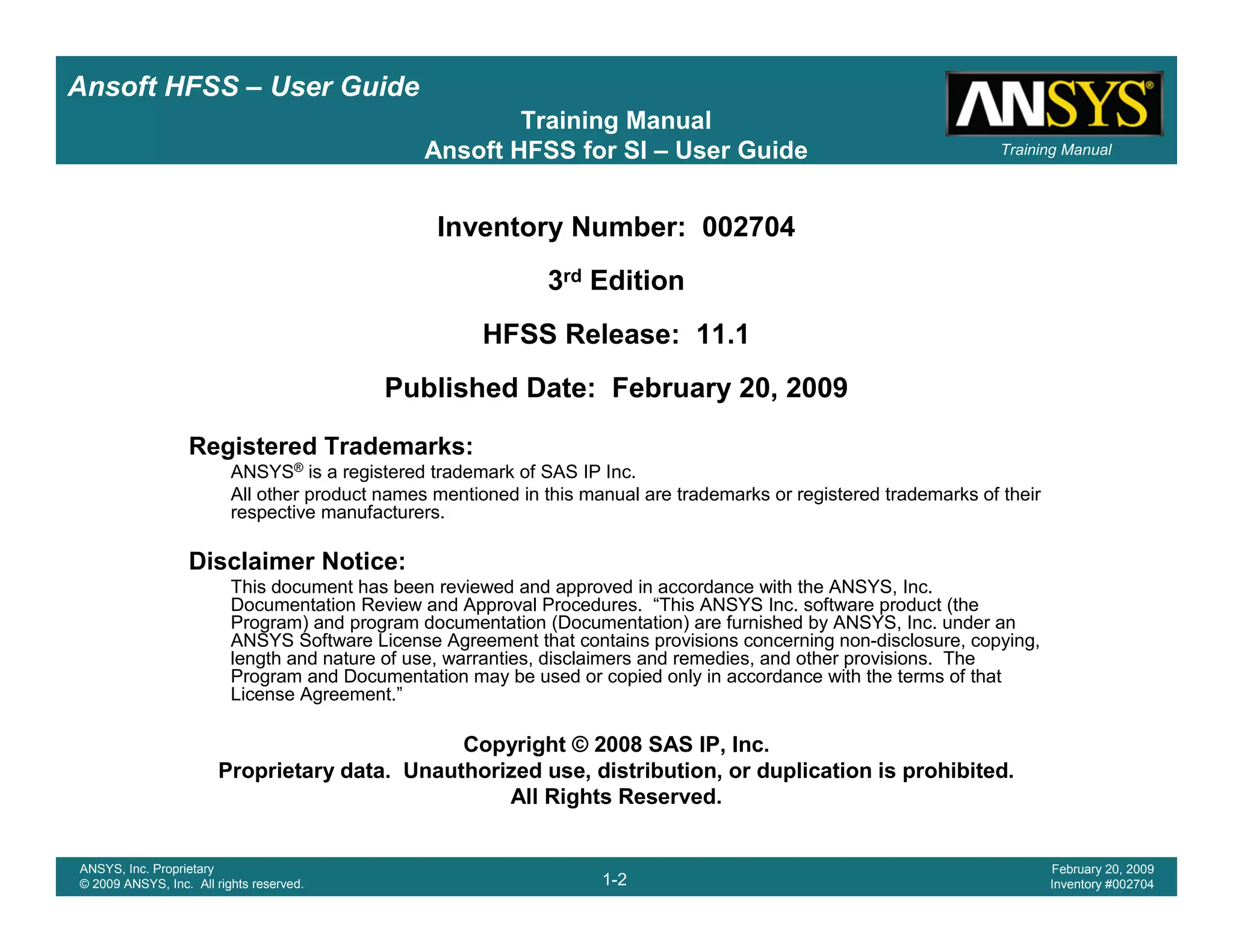 Hfss User Guide Pdf Operating Systems Computer Software And Applications
