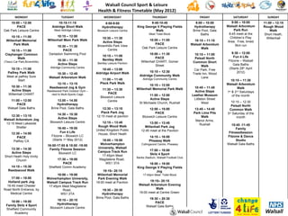 Health & Fitness Timetable May 2012 | PPT
