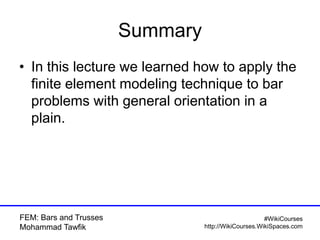 FEM: Bars and Trusses | PDF