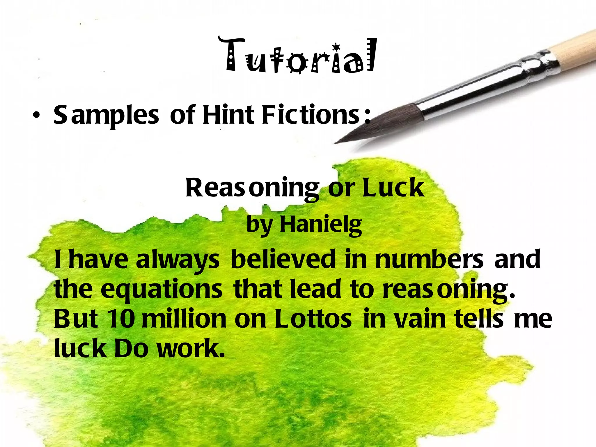 Hf tutorial 0104 | PPT