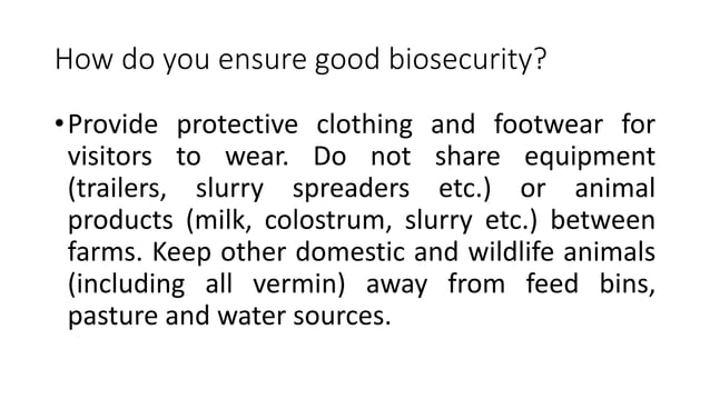 BIOSECURITY_IN_poultry_production.pptx | Infectious Diseases | Diseases ...