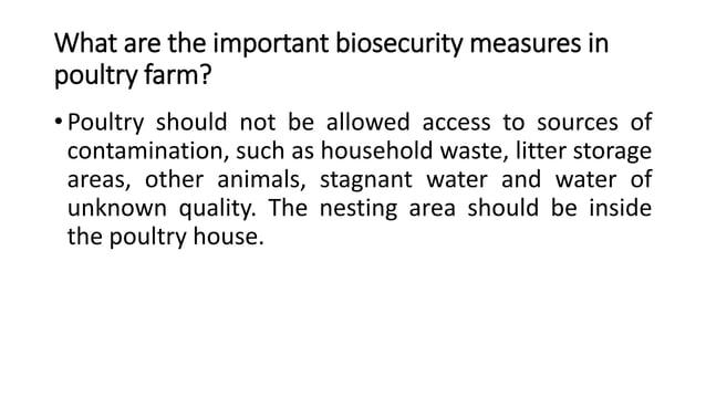 BIOSECURITY_IN_poultry_production.pptx | Infectious Diseases | Diseases ...