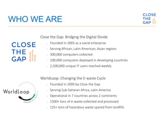 Bridging the digital divide while changing the e-waste cycle | PPT