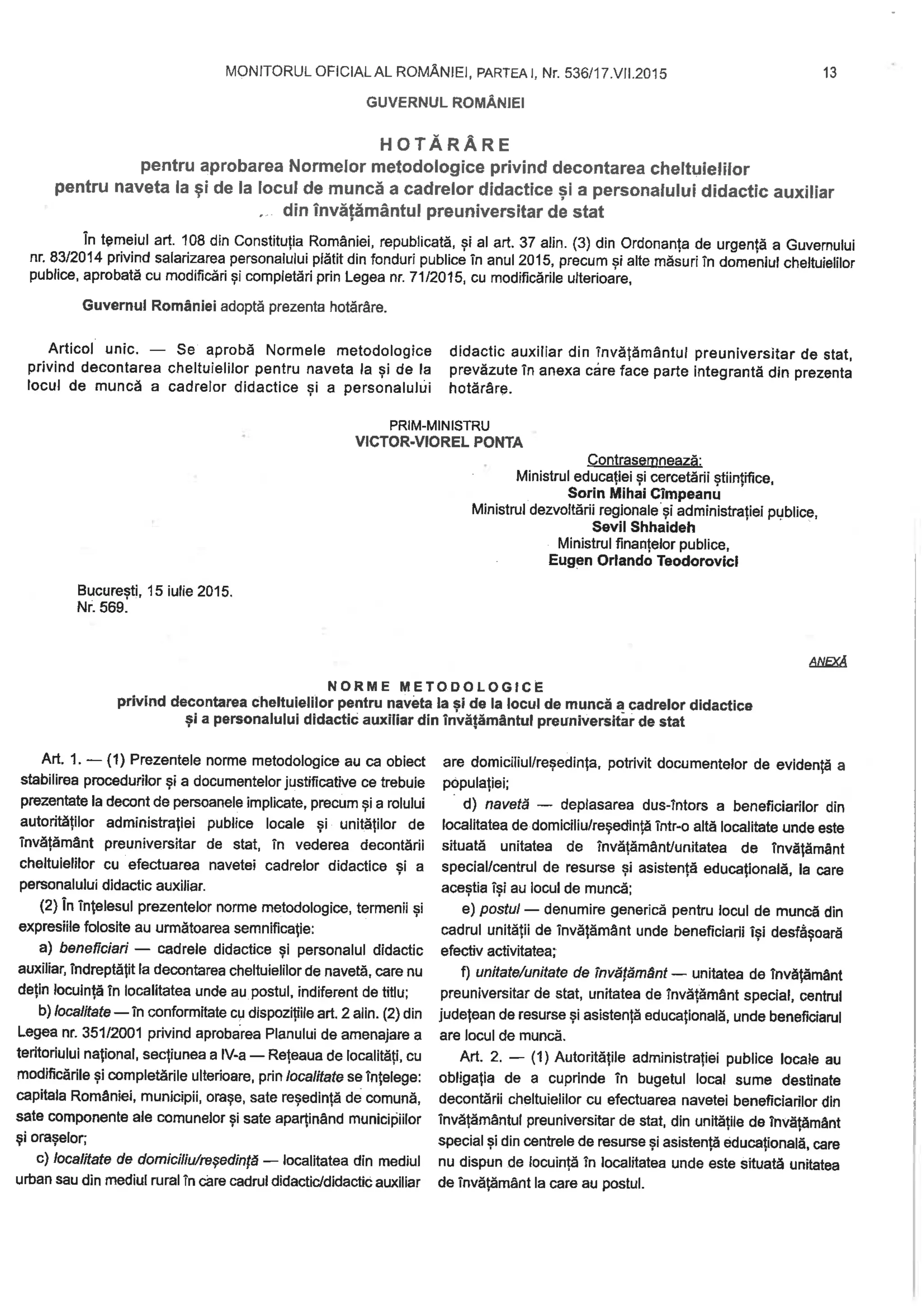 HG decontare-naveta | PDF