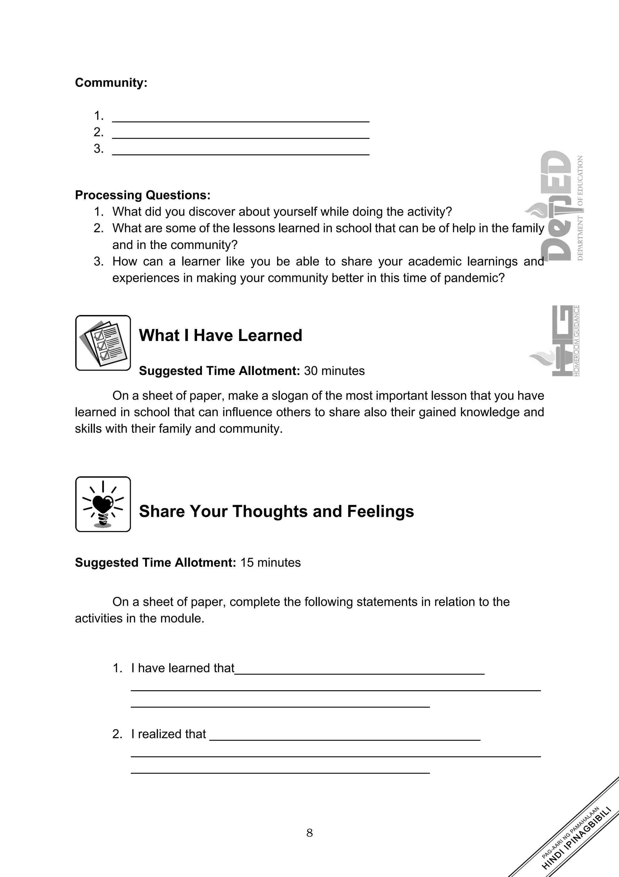 HG-G6 Module 5 RTP.pdf Homeroom Guidance Program | PDF