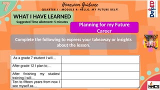 homeroom guidance lesson for grade 7 students | PPTX
