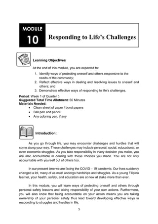 This is a module on Homeroom Guidance Quarter 3 Module 10 | PDF